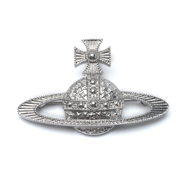 Vivienne Westwood Orb Metal Pin Silver | PLAYFUL