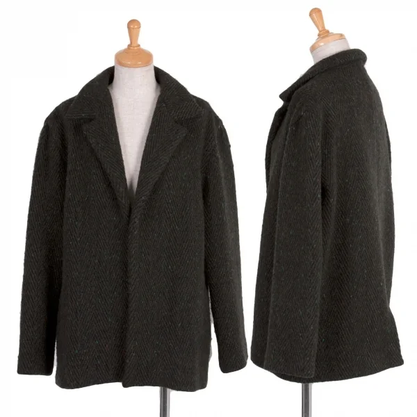 (SALE)Y's Knit buttonless Jacket Khaki,Black 3 (K-50836)