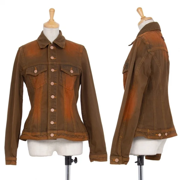 Jean-Paul GAULTIER Rust Denim Jacket Brown 40 (K-73041) | PLAYFUL